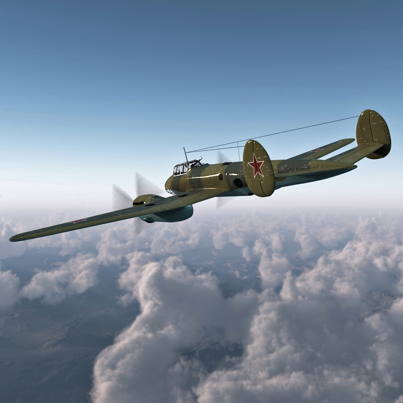 petlyakov pe-2i russian world war 3d model