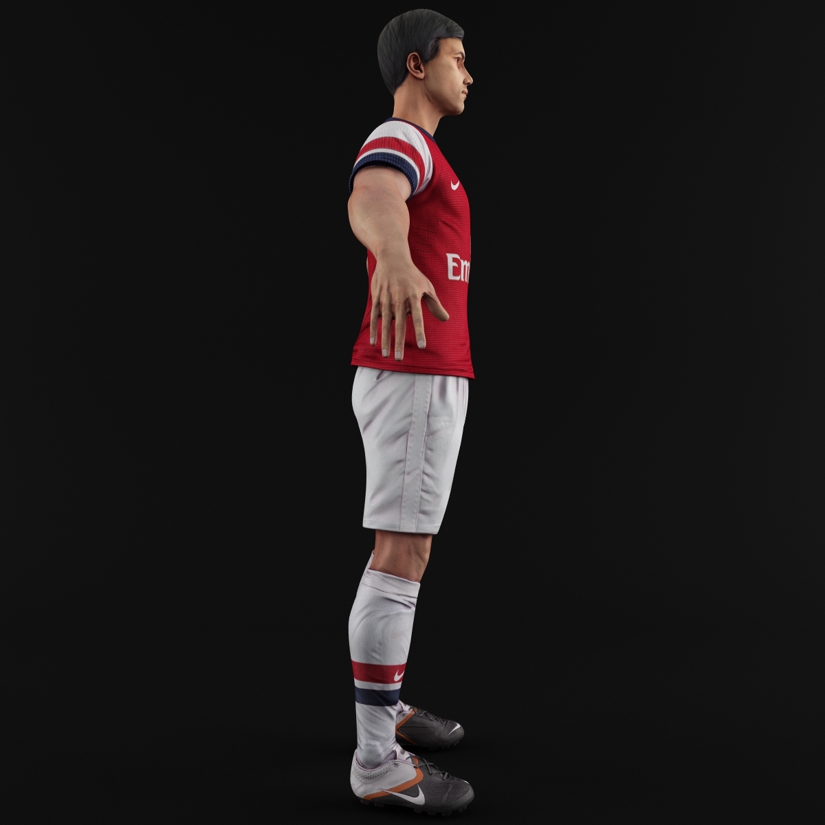soccer player 3 rigged 3d model