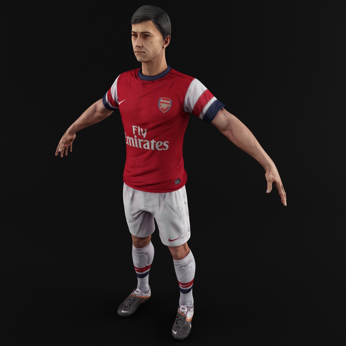 soccer player 3 rigged 3d model