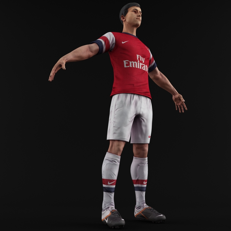 soccer player 3 rigged 3d model