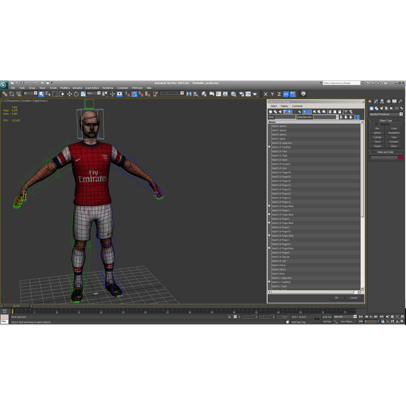 soccer player 3 rigged 3d model