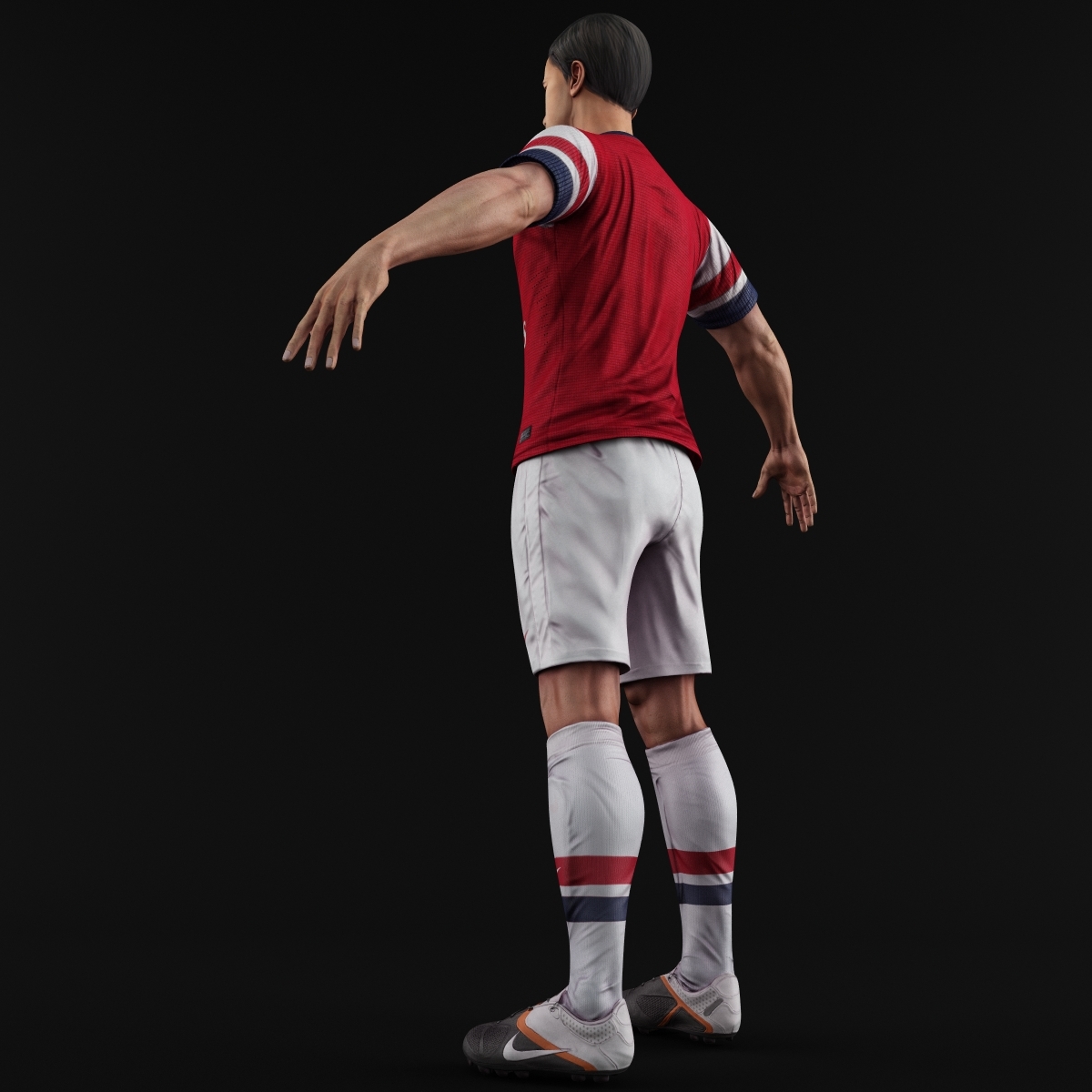 soccer player 3 rigged 3d model