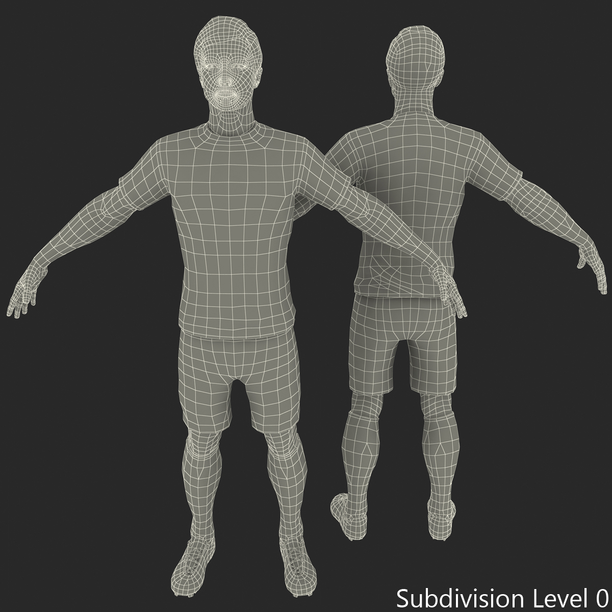 soccer player 3 rigged 3d model