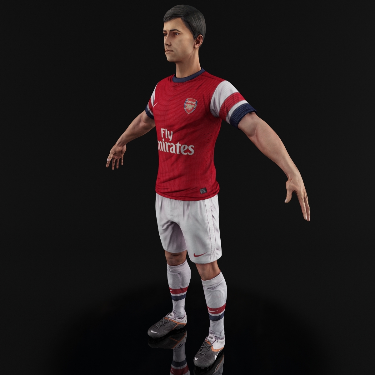 soccer player 3 rigged 3d model