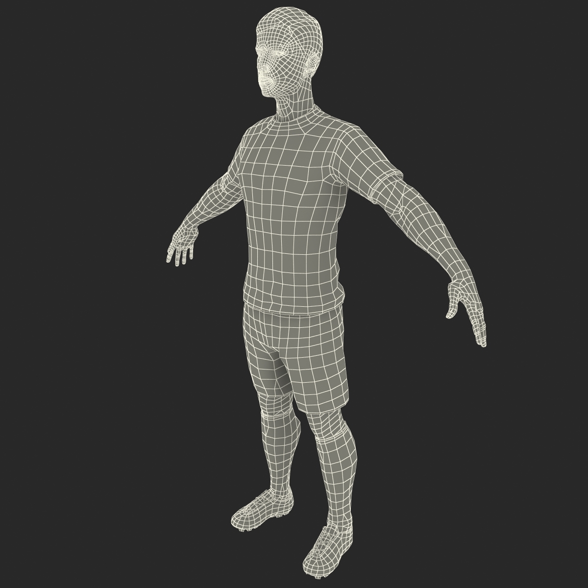soccer player 3 rigged 3d model