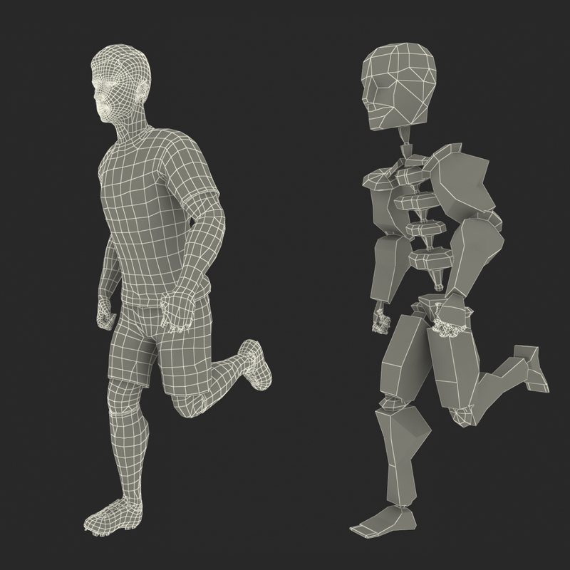 soccer player 3 rigged 3d model