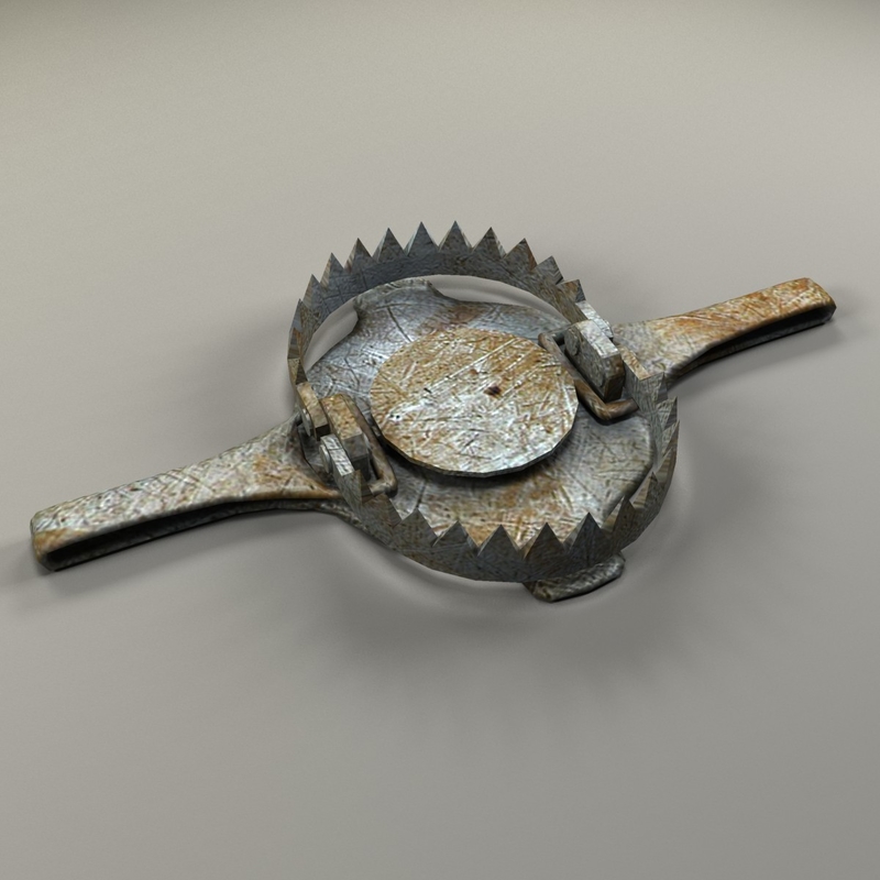 metallic bear trap 3d max