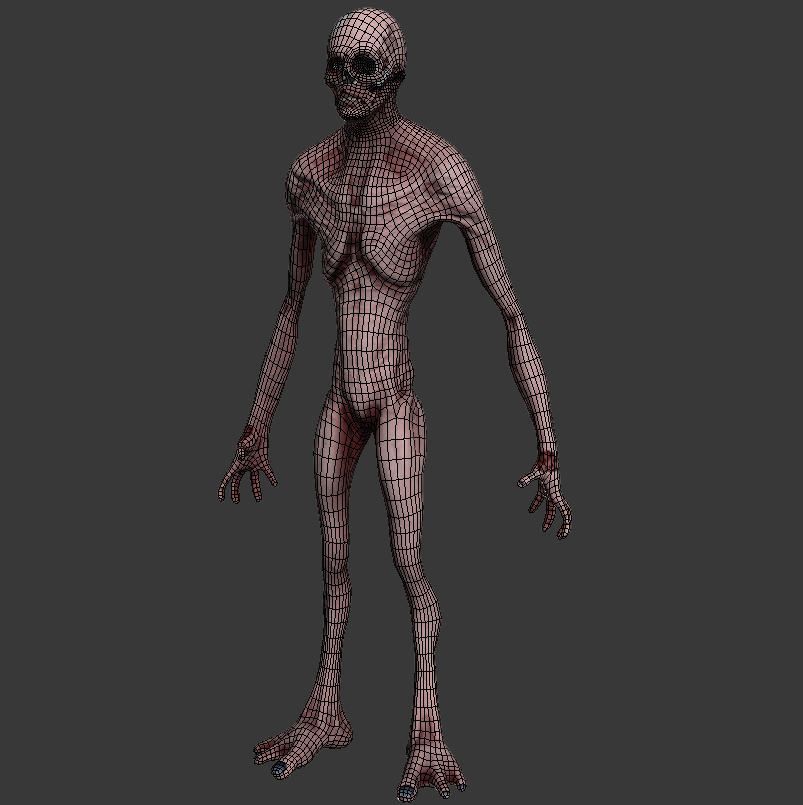 zombie creature 3d obj