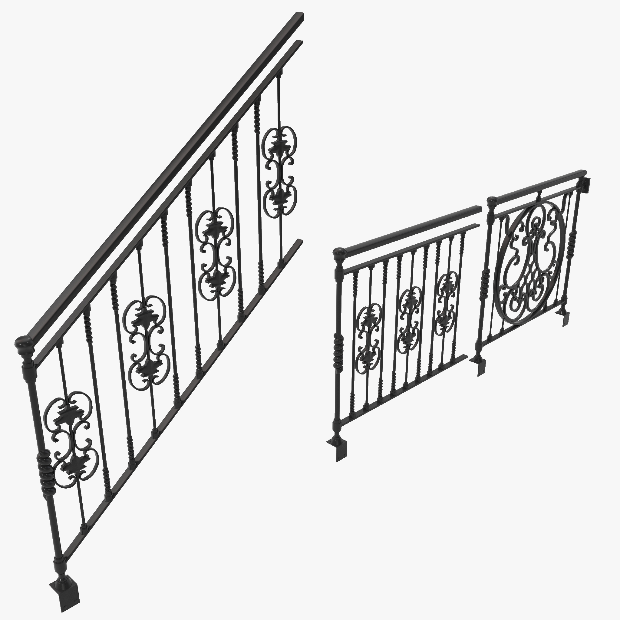 3d ornate railings set design