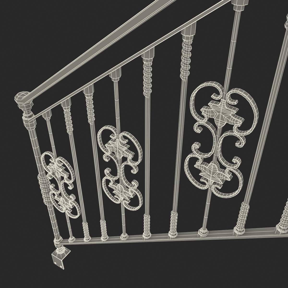3d ornate railings set design