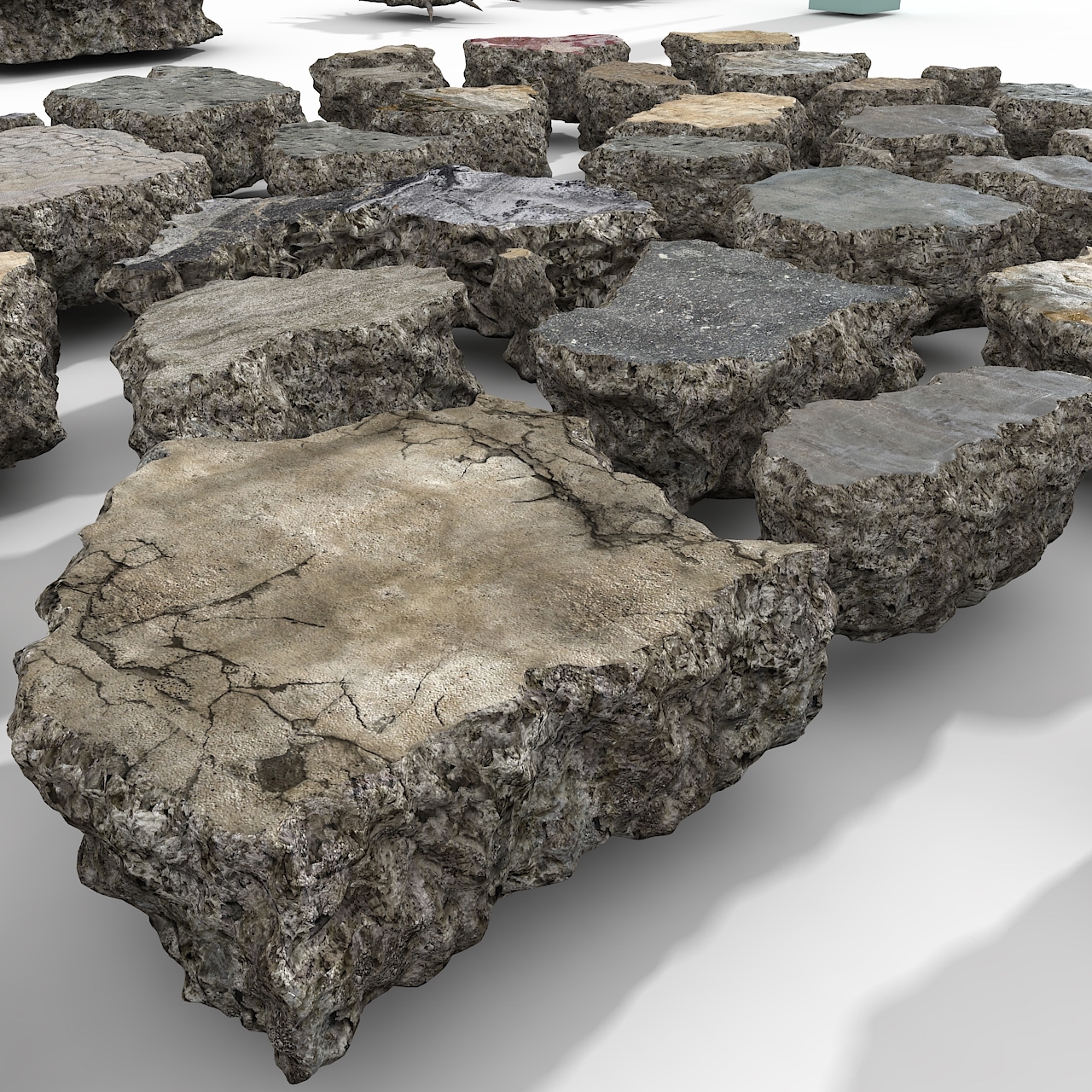3d model debris stone rock