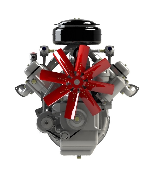 3d max diesel engine yamz-236
