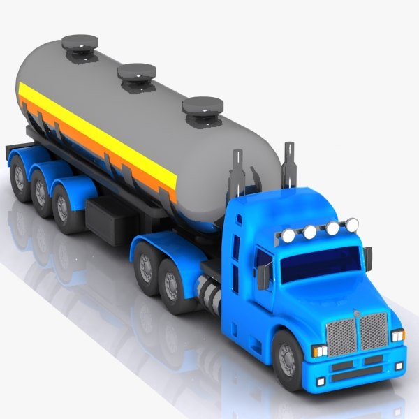 cartoon tank tanker 3d model