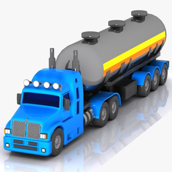 cartoon tank tanker 3d model