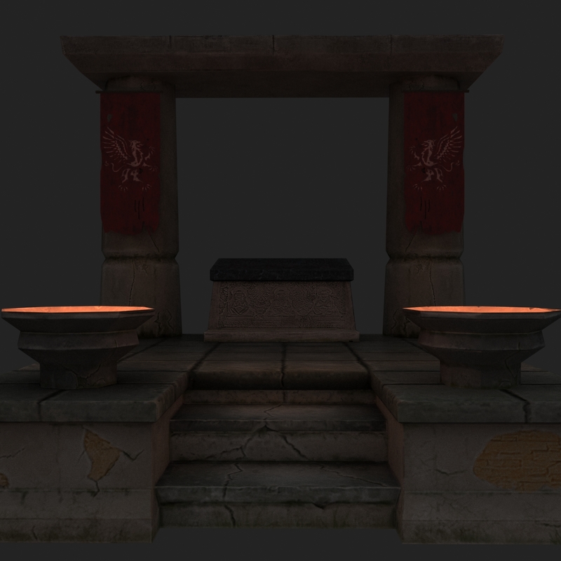 3d ancient altar model