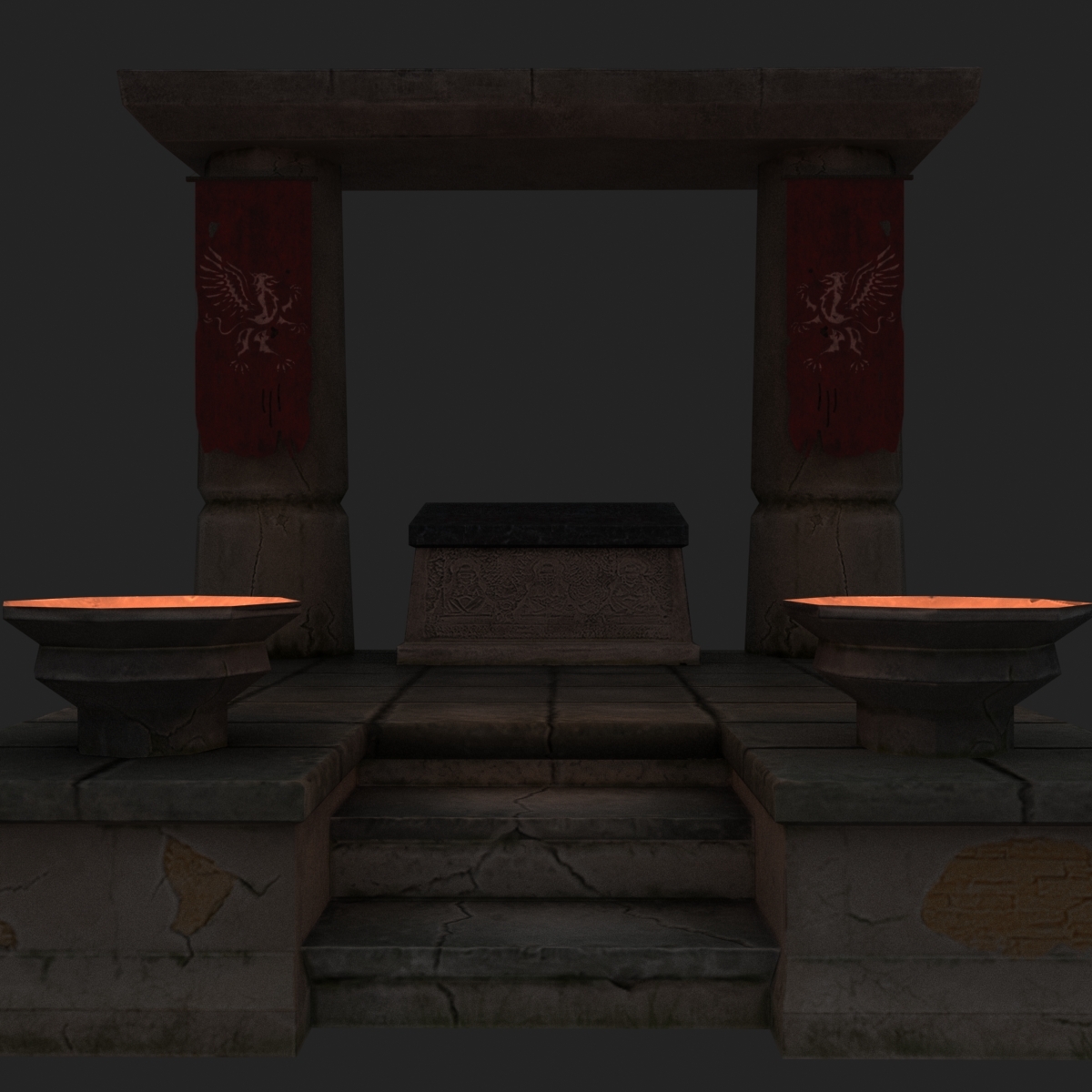 3d ancient altar model