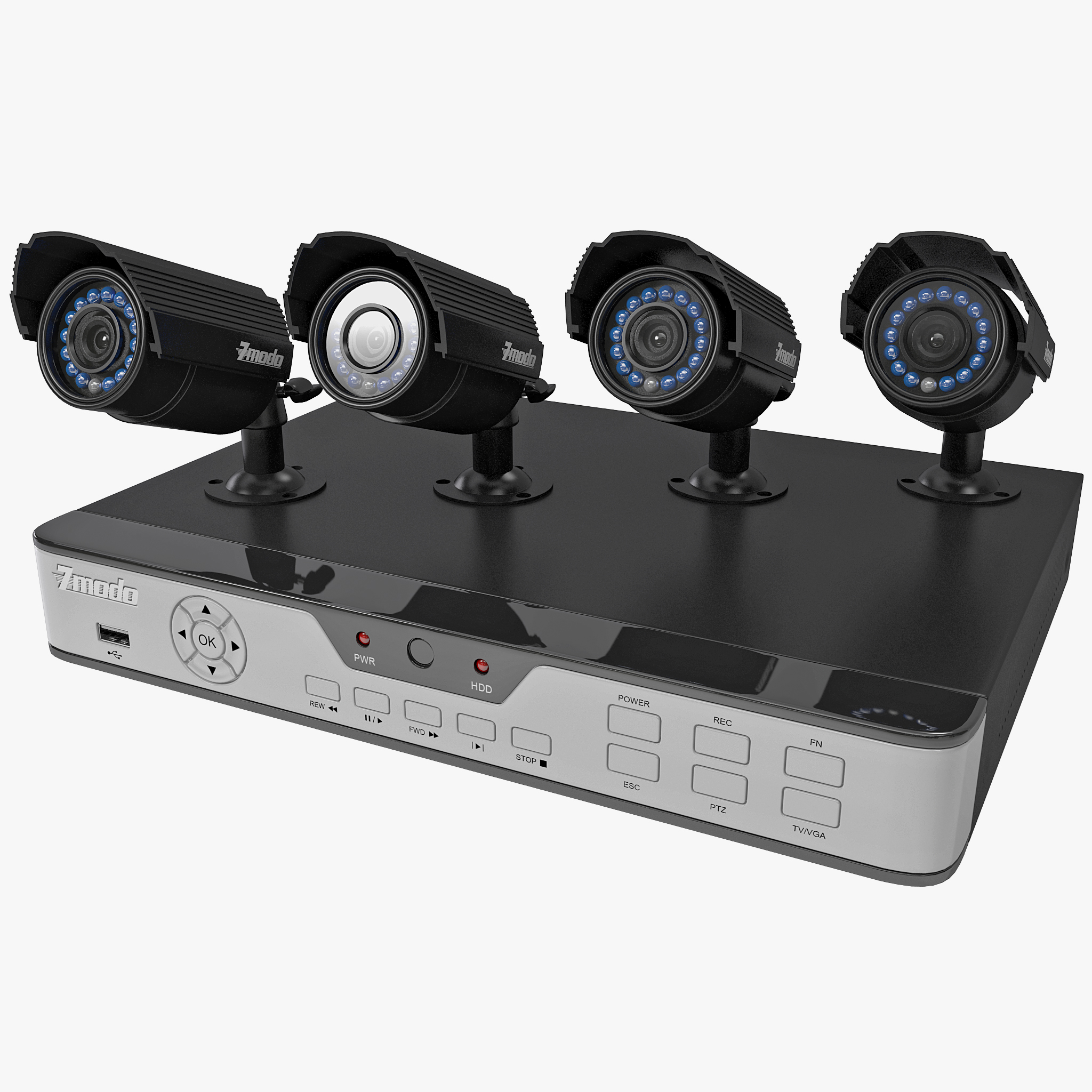 4 ch cctv security 3d model