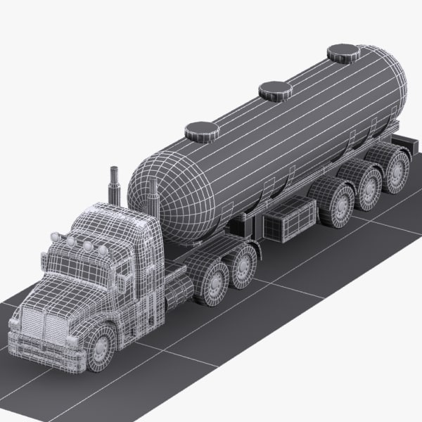 cartoon tank tanker 3d model