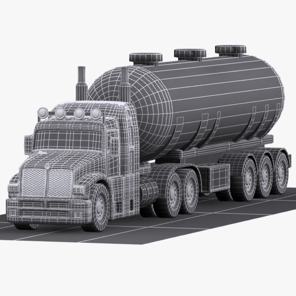 cartoon tank tanker 3d model