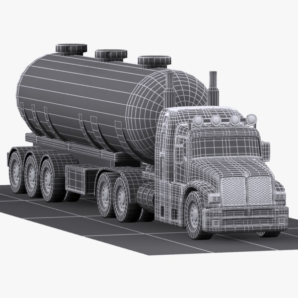 cartoon tank tanker 3d model