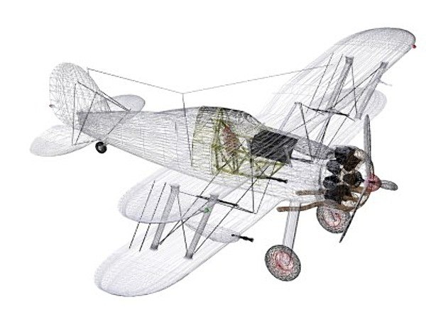 3d model of gloster gladiator fighter