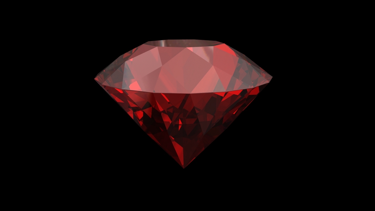 3d diamond quartz ruby model