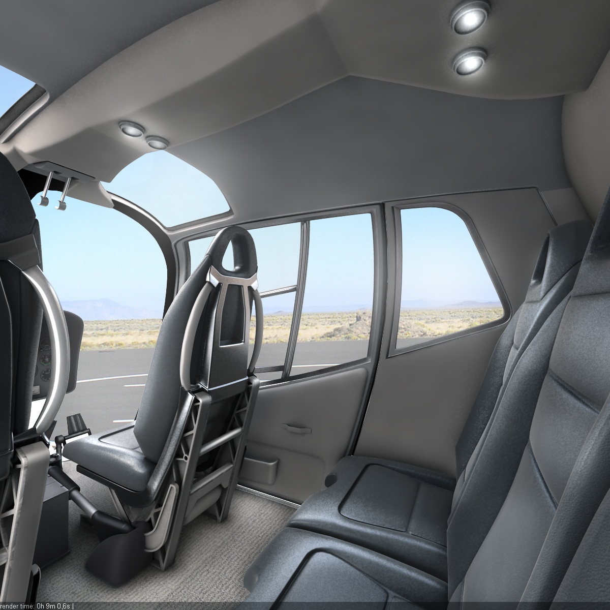eurocopter ec 120 helicopter interior 3d model