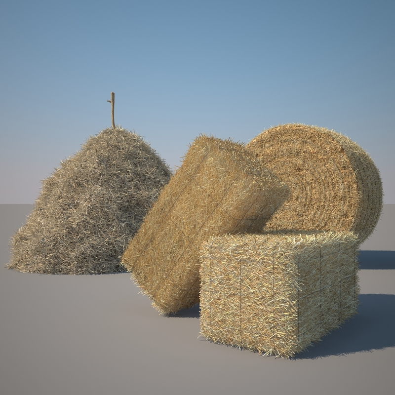3d model hay bales realistic