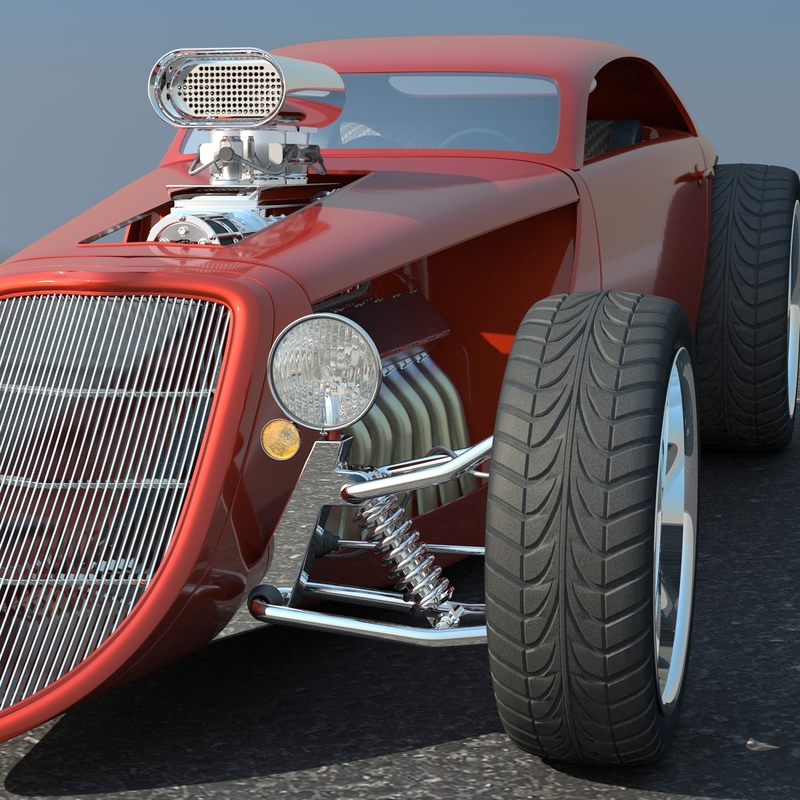 hotrod concept car hot rod obj