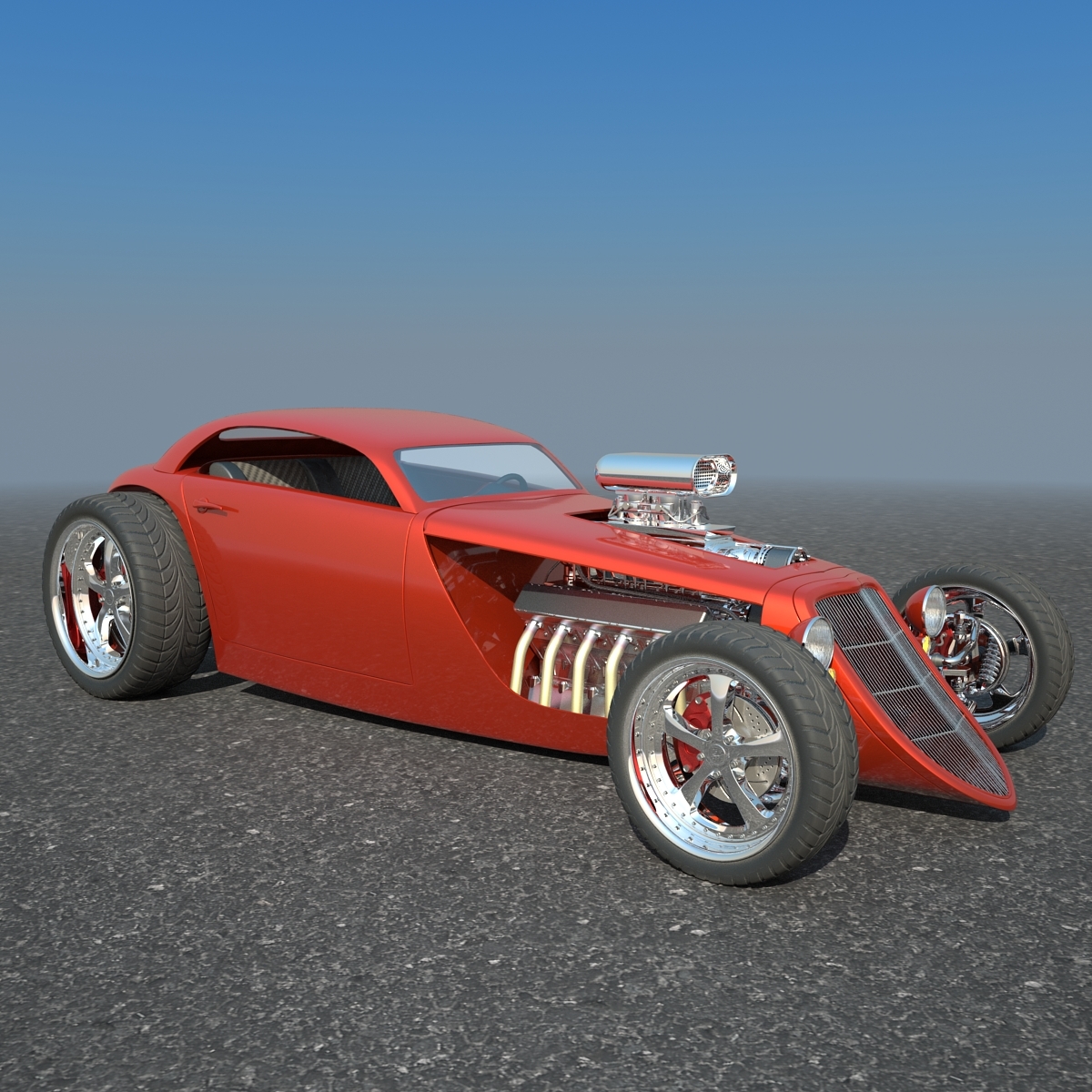 hotrod concept car hot rod obj