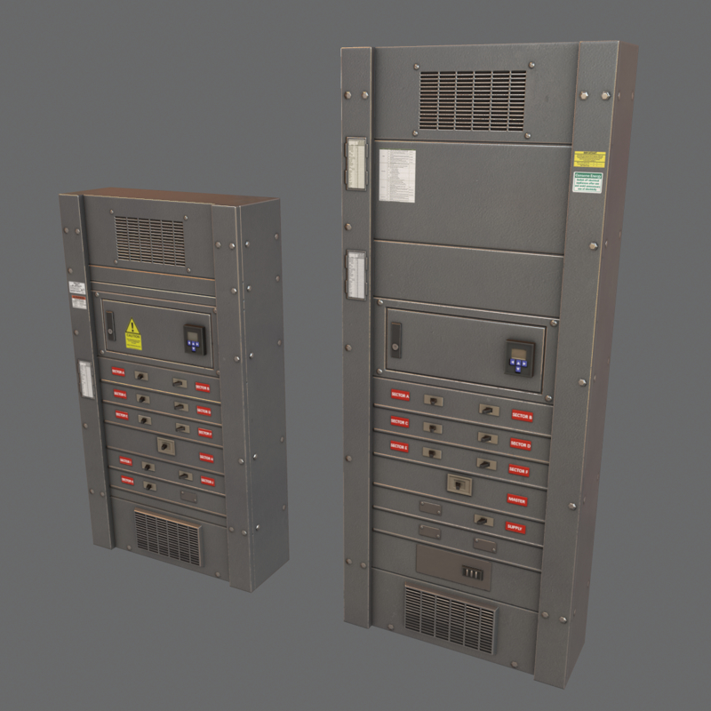 electrical boxes 3d obj