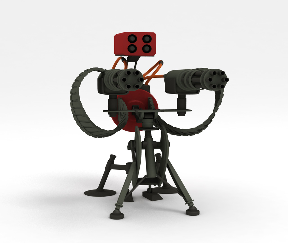 3d model of sentry gun
