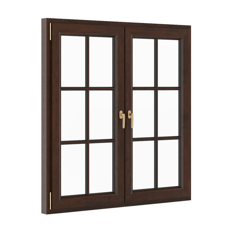 openable wooden window 1530mm 3d model