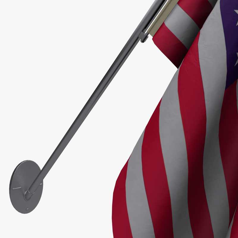 wall flags 3d model