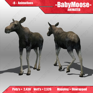 3d moose animations model