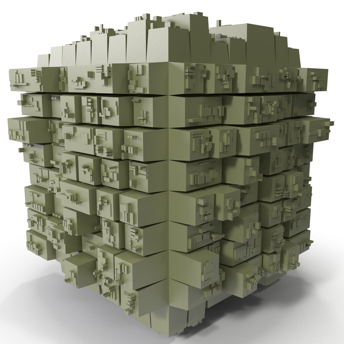 3d greeble square model
