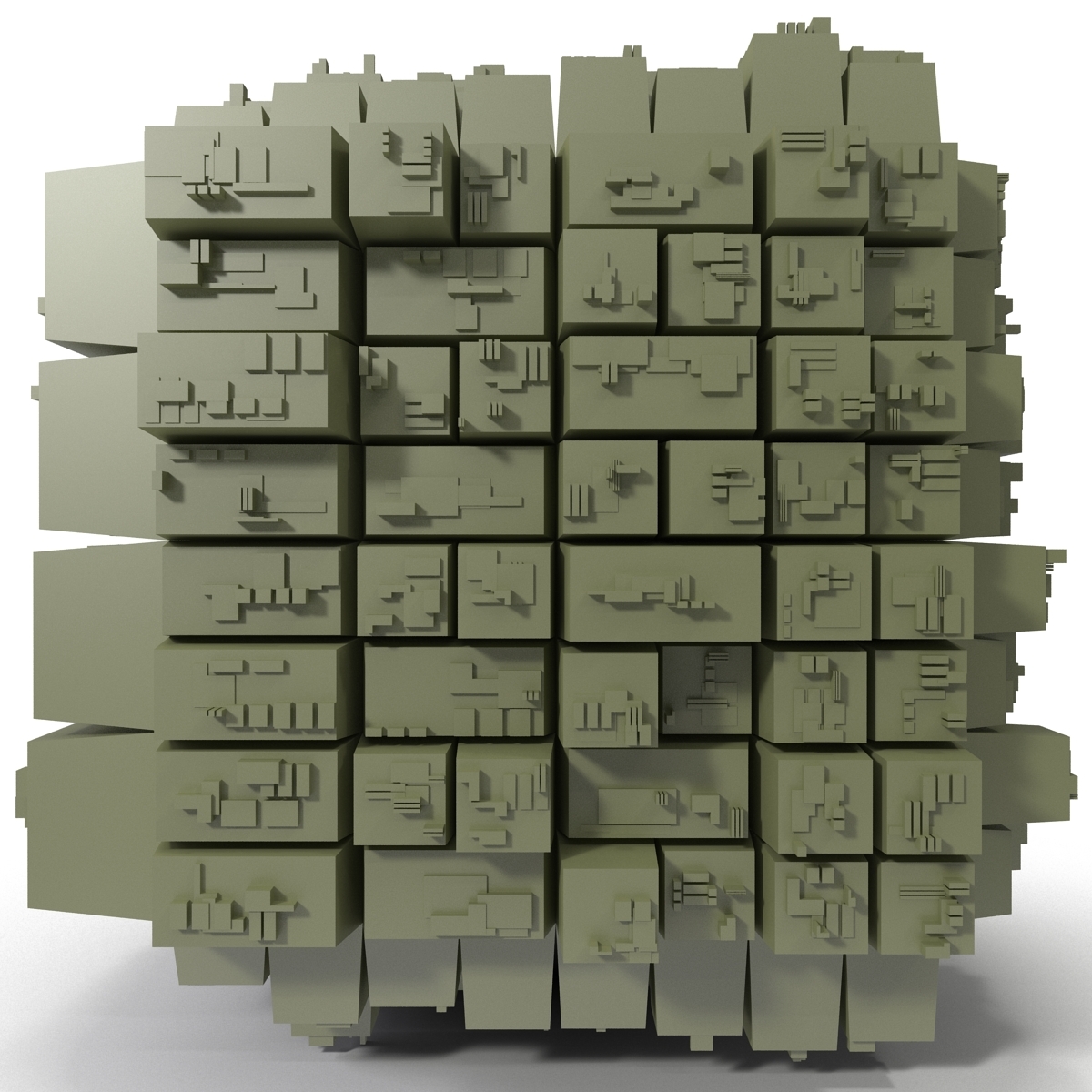 3d greeble square model