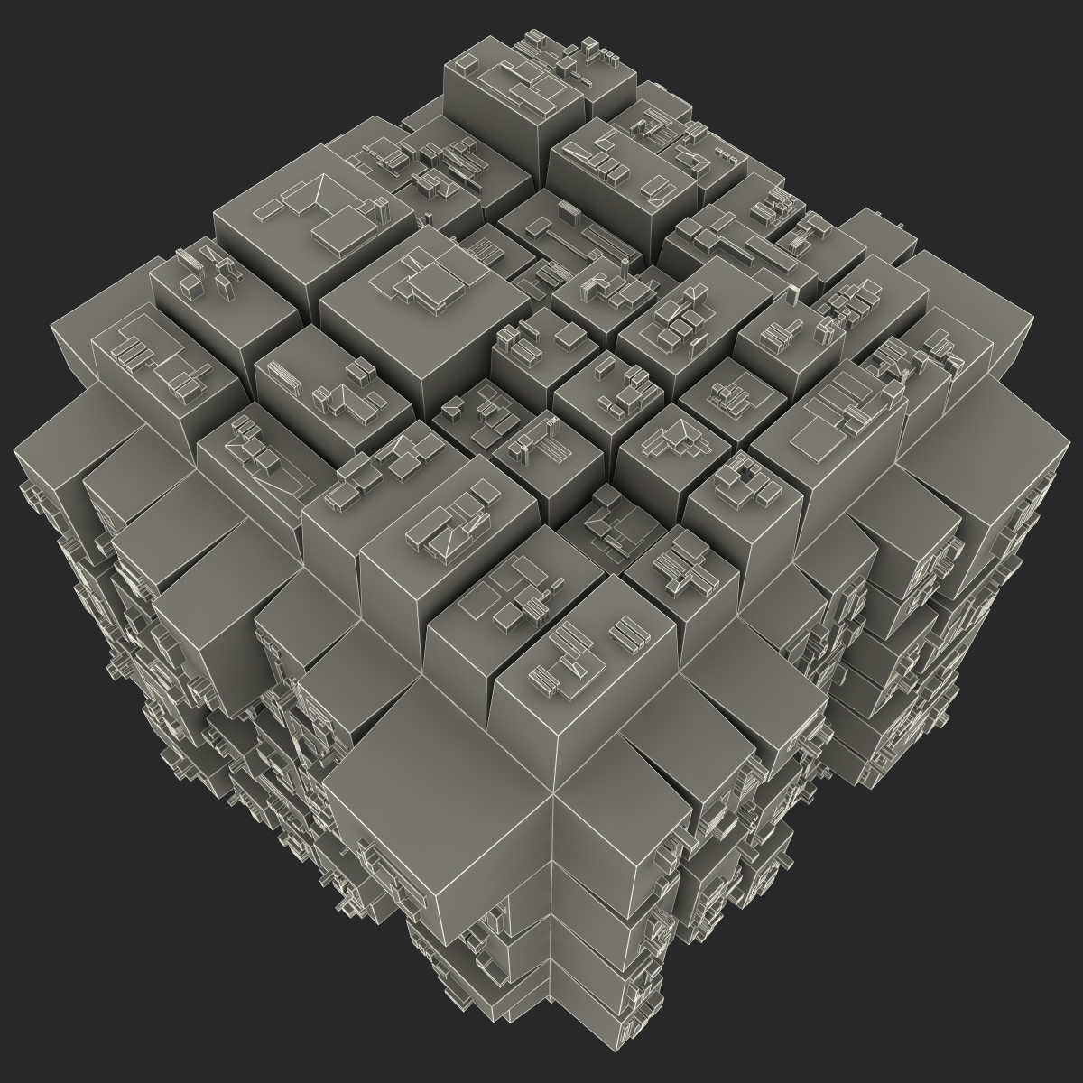 3d greeble square model