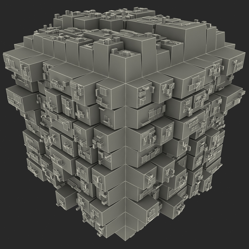 3d greeble square model