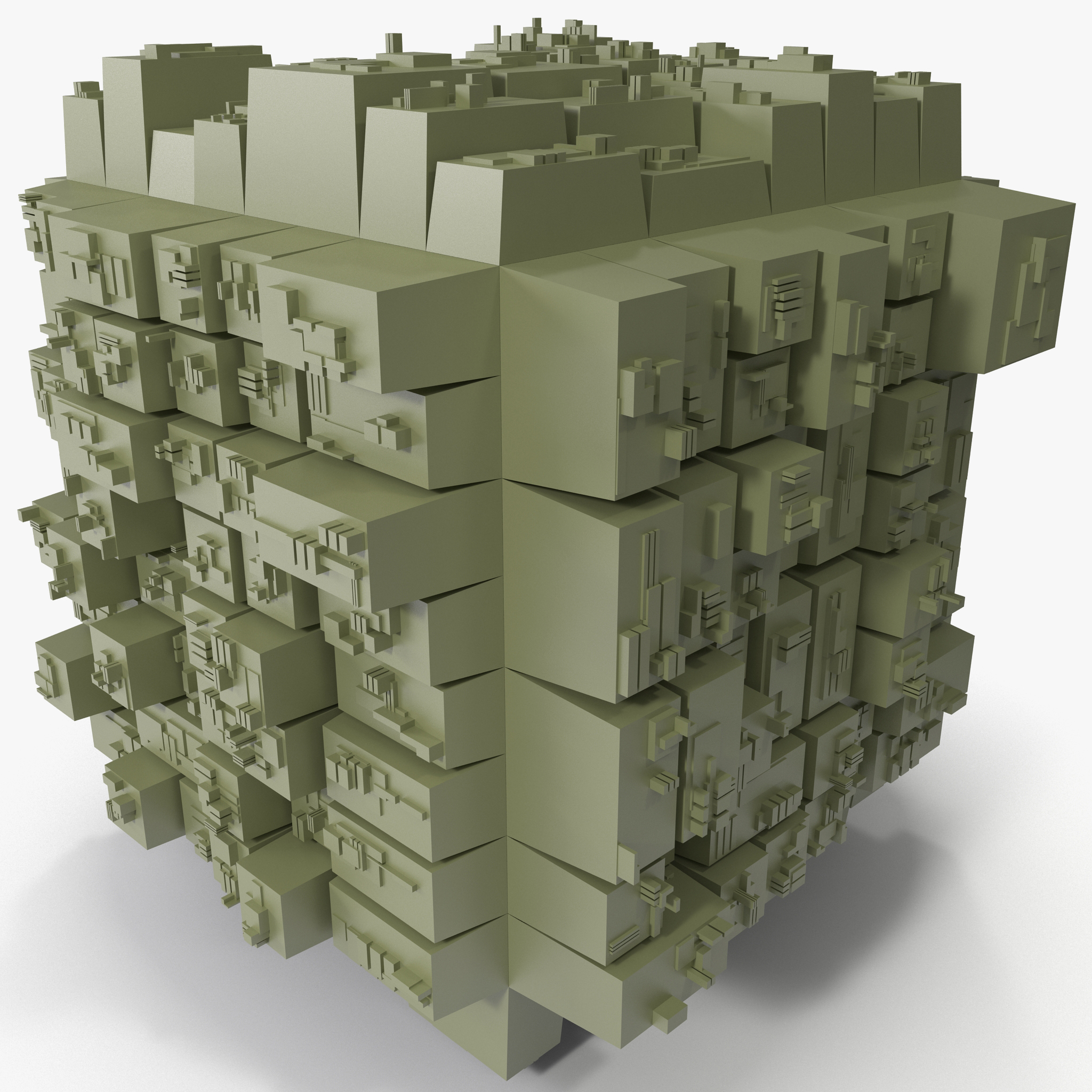 3d greeble square model