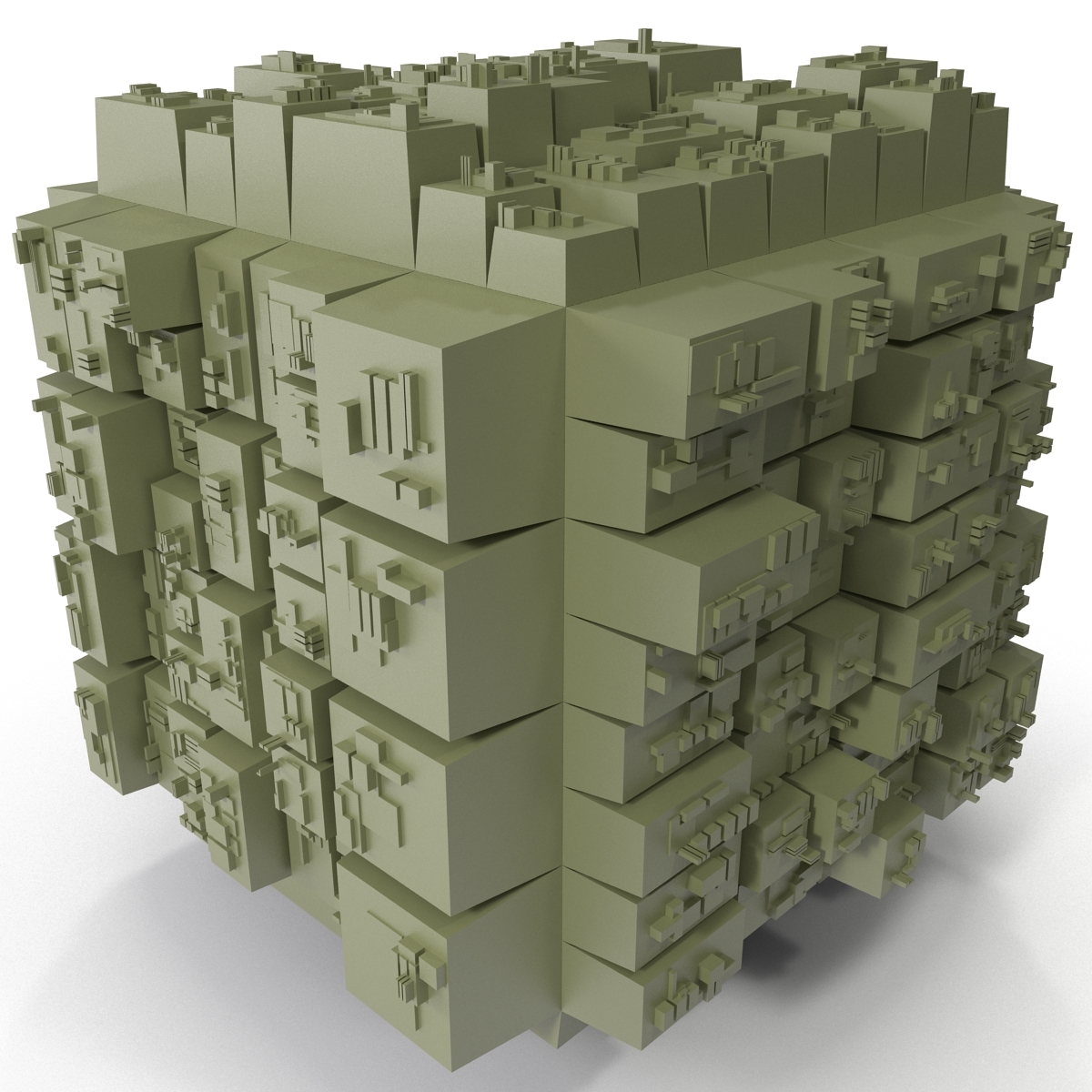 3d greeble square model