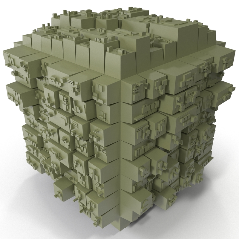 3d greeble square model