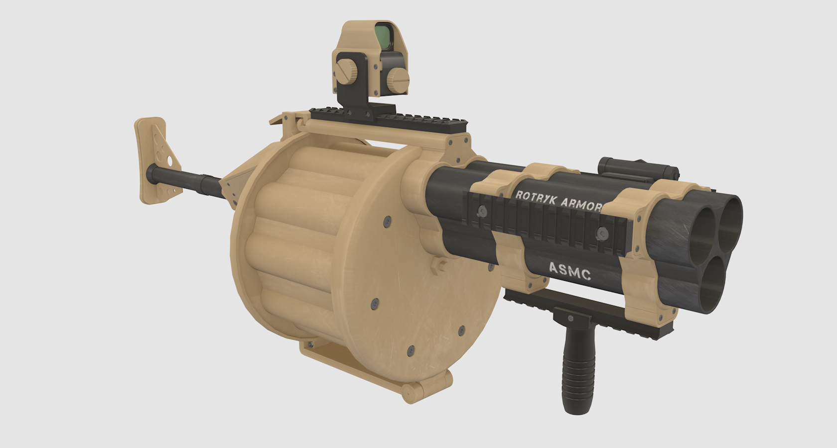 3d model grenade launcher