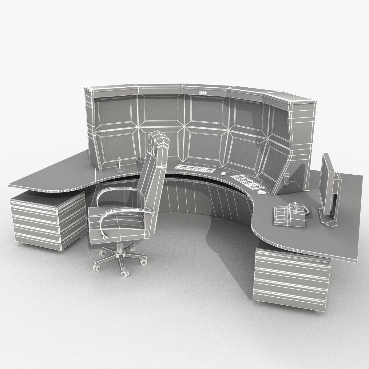 3d model room railway control center