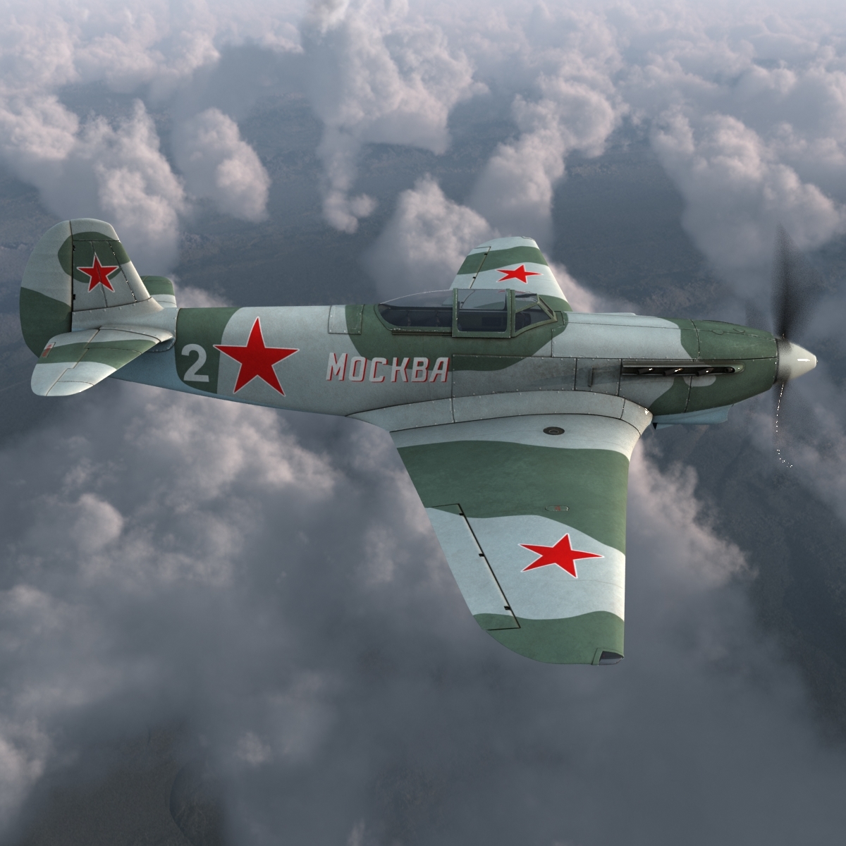 3d yakovlev yak-9 soviet world war model