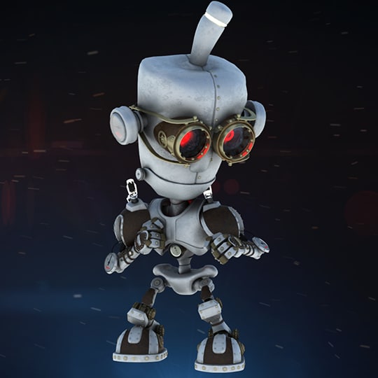 3d model punk robot rig