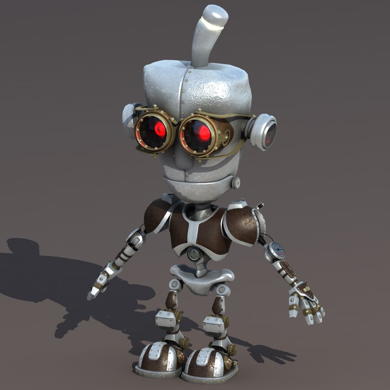 3d model punk robot rig