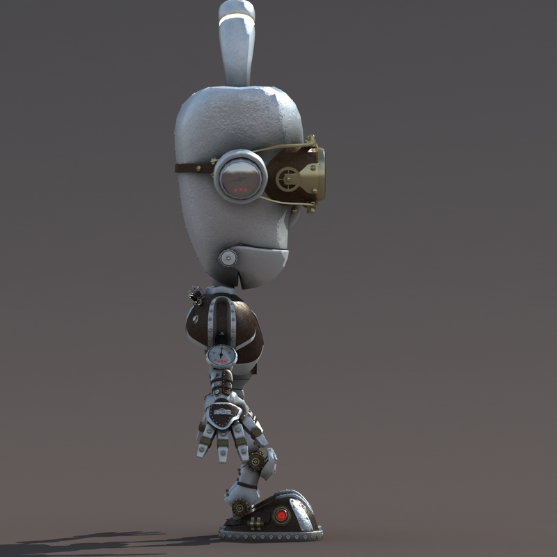 3d model punk robot rig