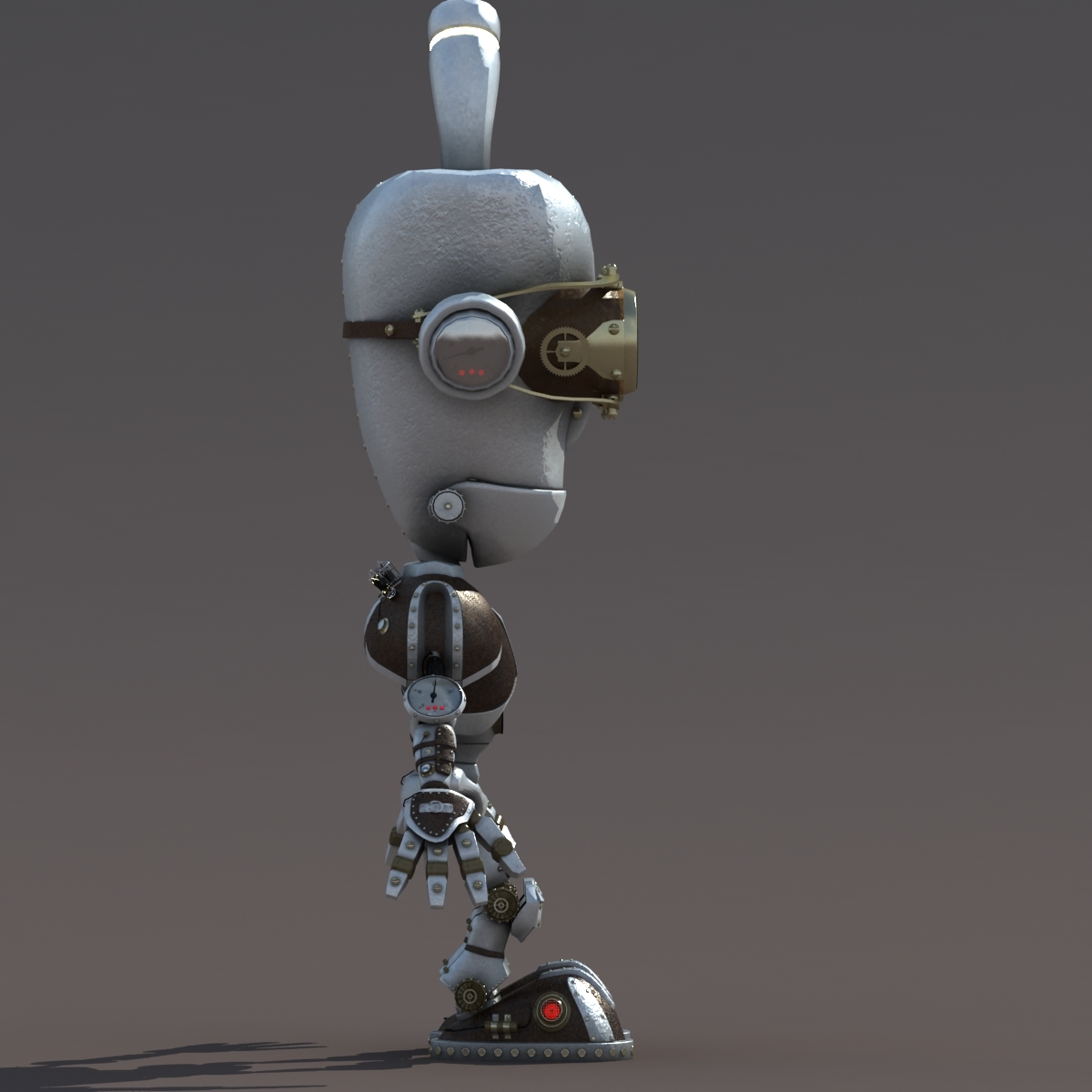 3d model punk robot rig