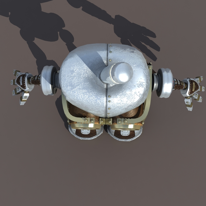 3d model punk robot rig